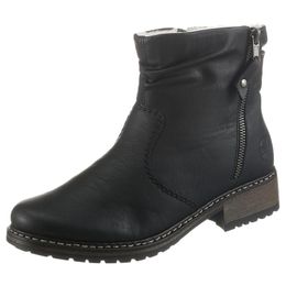 Rieker Winterstiefelette, Winterboots, Blockabsatz, Profilsohle, mit Zierreißverschluss außen schwarz 39 39 Für die kalte Jahreszeit!
