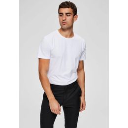 Selected Homme Rundhalsshirt &raquo;SLHNEWPIMA SS O-NECK TEE NOOS&laquo; Bright White XXL XXL Schlichte Form