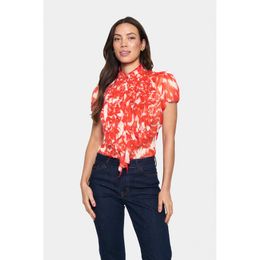 Saint Tropez Damen R&uuml;schenbluse &raquo;LiljaSZ Crinkle SS Shirt&laquo; orange L