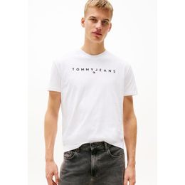 Tommy Jeans Damen T-Shirt &raquo;TJM REG LINEAR LOGO TEE EXT&laquo; wei&szlig; S