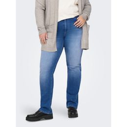 Only CARMAKOMA High-waist-Jeans &raquo;CARWILLY HW STRAIGHT DNM REA12187 NOOS&laquo; Medium Blue Denim 44 - L&auml;nge 32 L&auml;nge 32 44 Straight Fit Jeans von Only...