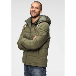 Bruno Banani Steppjacke mit Kapuze leicht, wasserabweisend, modischer Stil, mit dekorativen Badges olivgrün XXL (56) XXL (56) Leichte und...
