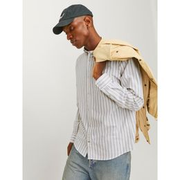 Jack & Jones JACK & JONES Langarmhemd »JJEOXFORD SHIRT LS NOOS« Crockery Stripes:STRIPES M - N-Gr N-Gr M Button-Down Kragen Hemd von Jack & Jones