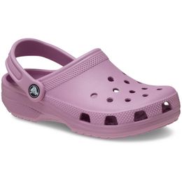 Crocs Clog »Classic K« Sommerschuh, Hausschuh, Badeschuh mit schwenkbarem Fersenriemchen fliederfarben 30 30 Clog mit sommerlicher Lochung, schön...