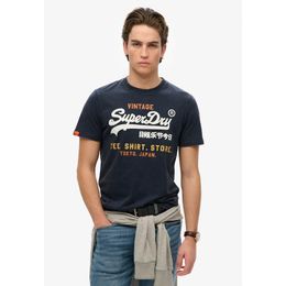 Superdry Rundhalsshirt »VL CALI RELAXED TEE« Nautical Navy XL XL Bedrucktes Shirt von Superdry