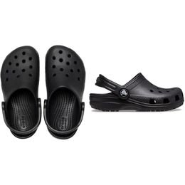 Crocs Clog »Classic K« Sommerschuh, Hausschuh, Badeschuh mit schwenkbarem Fersenriemchen schwarz 32 32 Clog mit sommerlicher Lochung, schön mit...