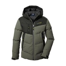 Killtec Steppjacke »KOW 376 BYS QLTD JCKT« Wasserabweisende Jacke mit Kapuze, Kinnschutz und Colourblock-Design grün 152 152 Jungen Jacke in...