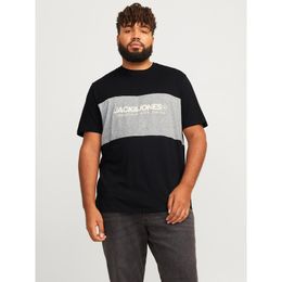 Jack & Jones PlusSize JACK & JONES PLUSSIZE T-Shirt »JJELEGACY BLOCKING TEE SS O-NECK NOO PLS« Black 5XL 5XL Bequemes T-Shirt im relaxed fit, ideal für den Alltag