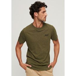 Superdry Rundhalsshirt »ESSENTIAL LOGO EMB TEE« olive fleck S S Cooles Shirt von Superdry