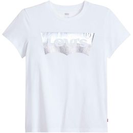 Levi's LEVI'S Rundhalsshirt »THE PERFECT TEE« mit Logo im Metallic-Holo Print white-silver L (40) L (40) Kurzarmshirt von Levi’s
