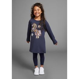 Kidsworld M&auml;dchen Kidsworld Langarmshirt &raquo;PFERD&laquo; Langarm, ausgestellter Schnitt, bedruckt, Rundhalsausschnitt blau 92/98