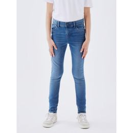 name it Skinny-fit-Jeans »NKFPOLLY SKINNY JEANS 1212-TX NOOS« Medium Blue Denim 164 - N-Gr N-Gr 164 Extra-eng geschnittene Beinform betont die...