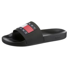 Tommy Jeans Badepantolette »POOL SLIDE ESS«, Sommerschuh, Poolslides, Schlappen, mit plakativer Logoflag schwarz 43 43 Pantolette perfekt für...