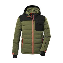 Killtec Skijacke »KSW 123 BYS SKI QLTD JCKT« Wasserabweisende, winddichte Winterjacke mit Colourblock-Design olivgrün 128 128 Junior...