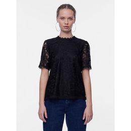 Pieces Spitzenshirt »PCOLLINE SS LACE TOP WVN NOOS« Black L L Kurzärmeliges Oberteil mit Spitze von Pieces