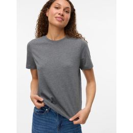 V&eacute;ro Moda Vero Moda Damen Kurzarmshirt &raquo;VMPAULINA SS T-SHIRT GA JRS NOOS&laquo; grau S