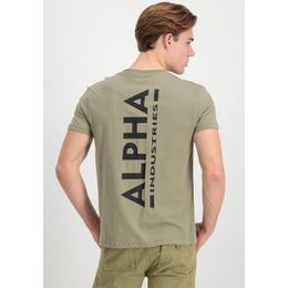 Alpha Industries Rundhalsshirt »Backprint T« olive XL XL Regular Fit Passform: umspielt den Körper locker und bequem