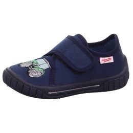 Superfit Hausschuh »Bill WMS: Mittel« Kindergarten Schuh im Jeans-Look, Größenschablone zum Download dunkelblau-Traktor 31 31 Cooler Hausschuh mit...