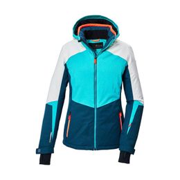 Killtec Skijacke »KSW 66 WMN SKI JCKT« Damen Skijacke: wasserdicht, atmungsaktiv, Colourblock Design aquablau 40 40 Skijacke mit abzippbarer Kapuze...