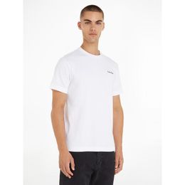 Calvin Klein T-Shirt »Micro Logo« aus dickem Winterjersey, mit Logoprint bright white 3XL 3XL T-Shirt von Calvin Klein Meanswear