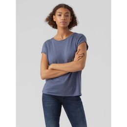Véro Moda VERO MODA Rundhalsshirt »VMAVA PLAIN SS TOP GAJRS NOOS« China Blue L L Kurzarm-Design, ideal für warme Tage oder als Layering-Basis