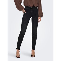 Jacqueline de Yong Jdy Damen JDY Skinny-fit-Jeans &raquo;JDYFINA MW SKINNY ANKLE JNS BLK DNM NOOS&laquo; schwarz XL (42), L&auml;nge 30