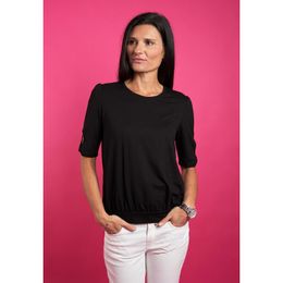 Seidel Moden Damen Rundhalsshirt mit Cut-Out Details, MADE IN GERMANY schwarz 48