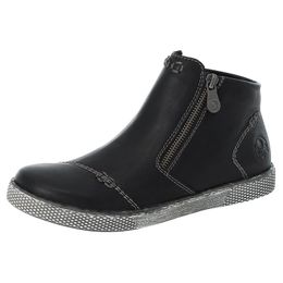 Rieker Schlupfboots, Stiefelette, Schlupfboots mit Reißverschluss schwarz 38 38 Mit Ziersteppung