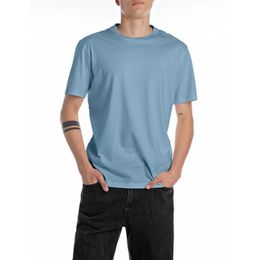 Replay T-Shirt »mit Logostickerei auf der Brust« grigio medio S S Kurzarmshirt in Regular Fit Passform für bequemen Alltagsstil
