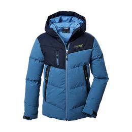 Killtec Steppjacke »KOW 376 BYS QLTD JCKT« Wasserabweisende Jacke mit Kapuze, Kinnschutz und Colourblock-Design graublau 128 128 Jungen Jacke in...