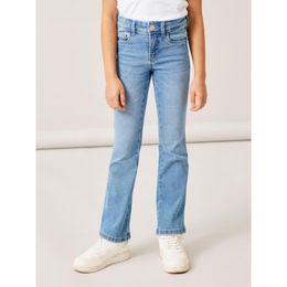 name it Bootcut-Jeans »NKFPOLLY SKINNY BOOT JEANS 1142-AU NOOS« mit Stretch Medium Blue Denim 116 - N-Gr N-Gr 116 Coole Jeans von name it für Mädchen