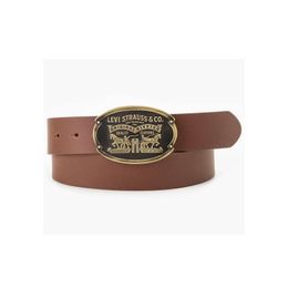 Levi's LEVI'S Lederg&uuml;rtel &raquo;Billy Plaque Belt&laquo; mit markanter Koppelschlie&szlig;e medium brown