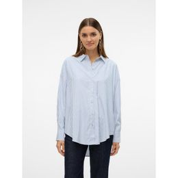 Véro Moda VERO MODA Langarmbluse »VMNORA LS OVERSIZE SHIRT WVN GA NOOS« Bright White Stripes:NOK Blue Jasper XS XS Lässige Bluse von Vero Moda