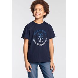 Delmao Jungen DELMAO T-Shirt &raquo;mit Logo-Print f&uuml;r Jungen&laquo; Kurzarm, Basic-Passform, mit Logodruck, Rundhalsausschnitt blau 176/182