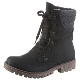 Rieker Winterboots, Outdoorboots, Winterstiefelette, Profilsohle, mit TEX-Membran schwarz-anthrazit 41 41 Mit weich gepolstertem Schaftabschluss