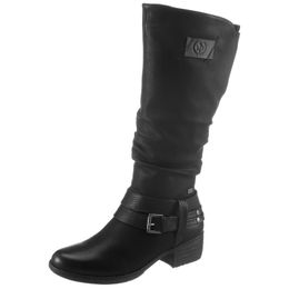 Rieker Winterstiefel, Boots, Warmfutter, Blockabsatz, mit auffälliger Schnalle schwarz 39 (5,5/6) 39 (5,5/6) Obermaterial aus pflegeleichtem...