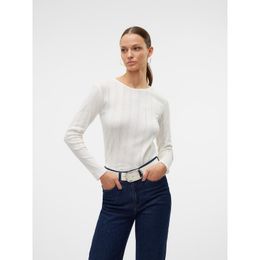 Véro Moda VERO MODA Langarmshirt »VMLISA LS TOP JRS NOOS« Snow White S S Modischer, unifarbener Jersey-Stoff für vielseitige Kombinationsmöglichkeiten