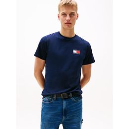 Tommy Jeans Damen T-Shirt &raquo;TJM SLIM ESSENTIAL FLAG TEE EXT&laquo; Mit Rundhalsausschnitt blau XXL