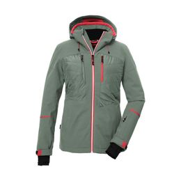 Killtec Skijacke »KSW 86 WMN SKI JCKT« Atmungsaktive, wasserdichte Skijacke mit Hybridoptik und Details graugrün 42 42 Damen Skijacke mit...