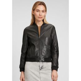 Mauritius Lederjacke »MWBjella« mit Stehkragen, Reißverschluss, Strickbündchen black 3XL