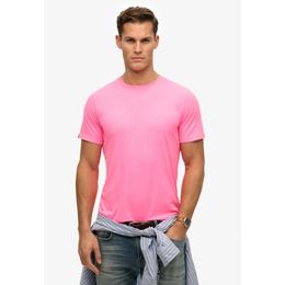 Superdry Rundhalsshirt »CLASSIC ESSENTIAL TEE« Washed Dry Fluro Pink M M Cooles Shirt von Superdry