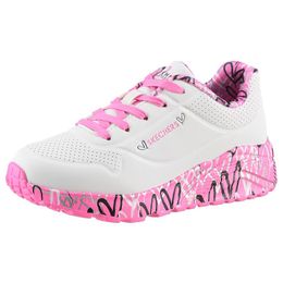 Skechers Sneaker »UNO LITE-LOVELY LUV«, Schnürschuh mit bedruckter Sohle, Größenschablone zum Download weiß-pink 35 35 Aus der Skechers James...