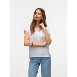 Véro Moda VERO MODA Kurzarmshirt »VMLUNA SS V-NECK TEE JRS NOOS« Bright White XL XL Basic Shirt von Vero Moda
