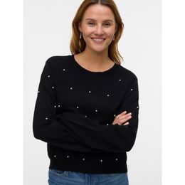 Véro Moda VERO MODA Rundhalspullover »VMGLORY PEARL LS O-NECK PULLOVER BOO« Black XL XL Pullover von Vero Moda