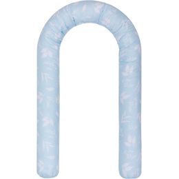 Nestchenschlange fillikid, blätter, hellblau, Bezug: 100% Baumwolle. Füllung: 100% Polyester, Bettnestchen