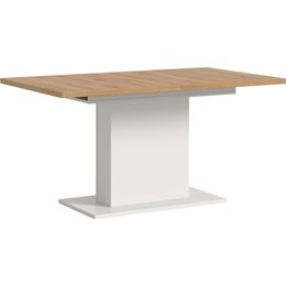 Esstisch Inosign "Motus, ausziehbar 150 -190 cm, inklusive 40 cm Einlegeplatte", weiß, artisan oak nachbildung, weiß nachbildung, artisan oak nachbildung, B:150cm H:76cm T:90cm, Tische, Säulengestell mit Bodenplatte, Tisch, Küchentisch, Esszimmer, Küche