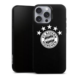 DeinDesign iPhone 16 Pro Max Handy Slim Case extra d&uuml;nn Silikon Handyh&uuml;lle schwarz H&uuml;lle Fcb Transparent Fc Bayern M&uuml;nchen Silikon Slim Case