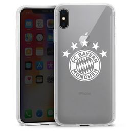 DeinDesign iPhone Xs Max Handy Silikon H&uuml;lle Case transparent Handyh&uuml;lle Fcb Transparent Fc Bayern M&uuml;nchen Silikon Case