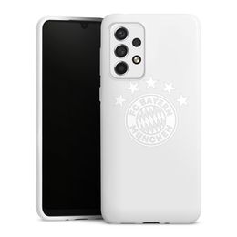 DeinDesign Galaxy A33 5G Handy Silikon H&uuml;lle Case wei&szlig; Handyh&uuml;lle Transparent Fcb Fc Bayern M&uuml;nchen Silikon Case