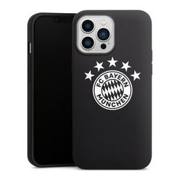 DeinDesign iPhone 13 Pro Max Handy Premium Silikon H&uuml;lle Handyh&uuml;lle schwarz Case Fcb Transparent Fc Bayern M&uuml;nchen Silikon Premium Case